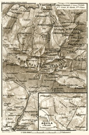Paganica environs (Gran Sasso) Map, 1929 by Waldin | Avenza Maps