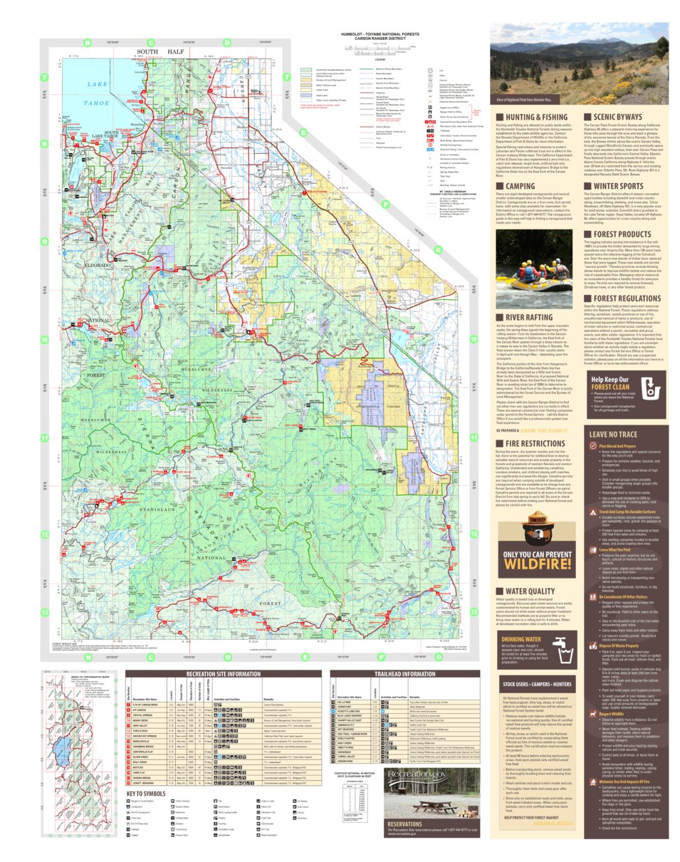 Humboldt-Toiyabe NF Carson Ranger District South Half Forest Visitor ...