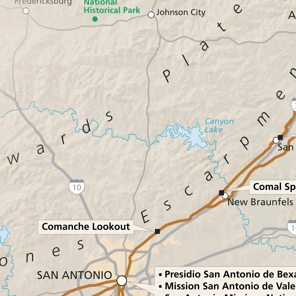 El Camino Real de los Tejas National Historic Trail Map by US National ...
