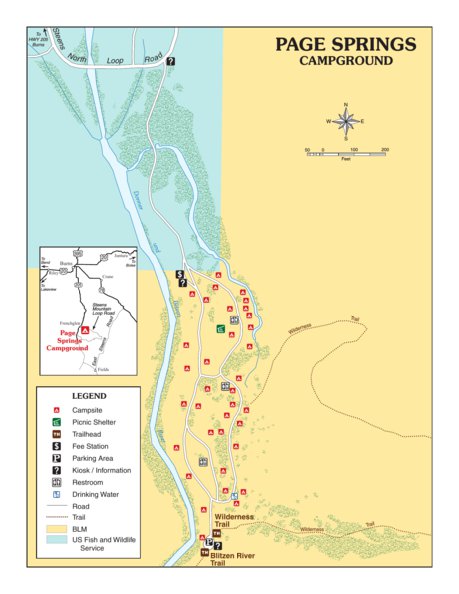 Page Springs Campground Map by Bureau of Land Management - Oregon ...
