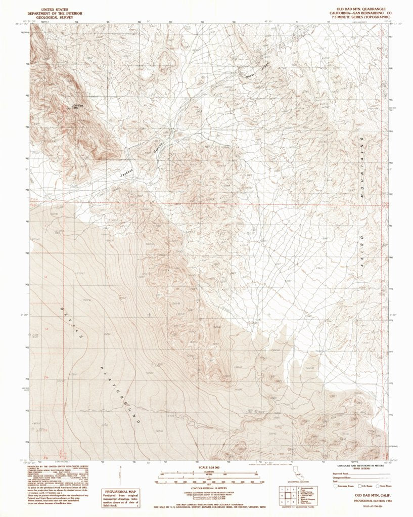 Old Dad Mountain, CA (1983, 24000-Scale) Map by United States ...