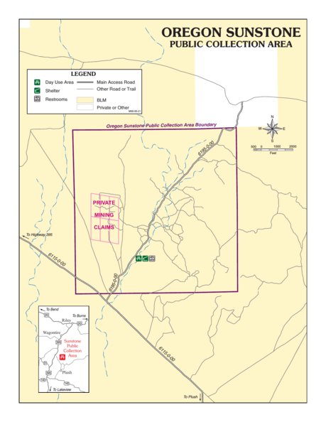 Oregon Sunstone Public Collection Area Map by Bureau of Land Management ...