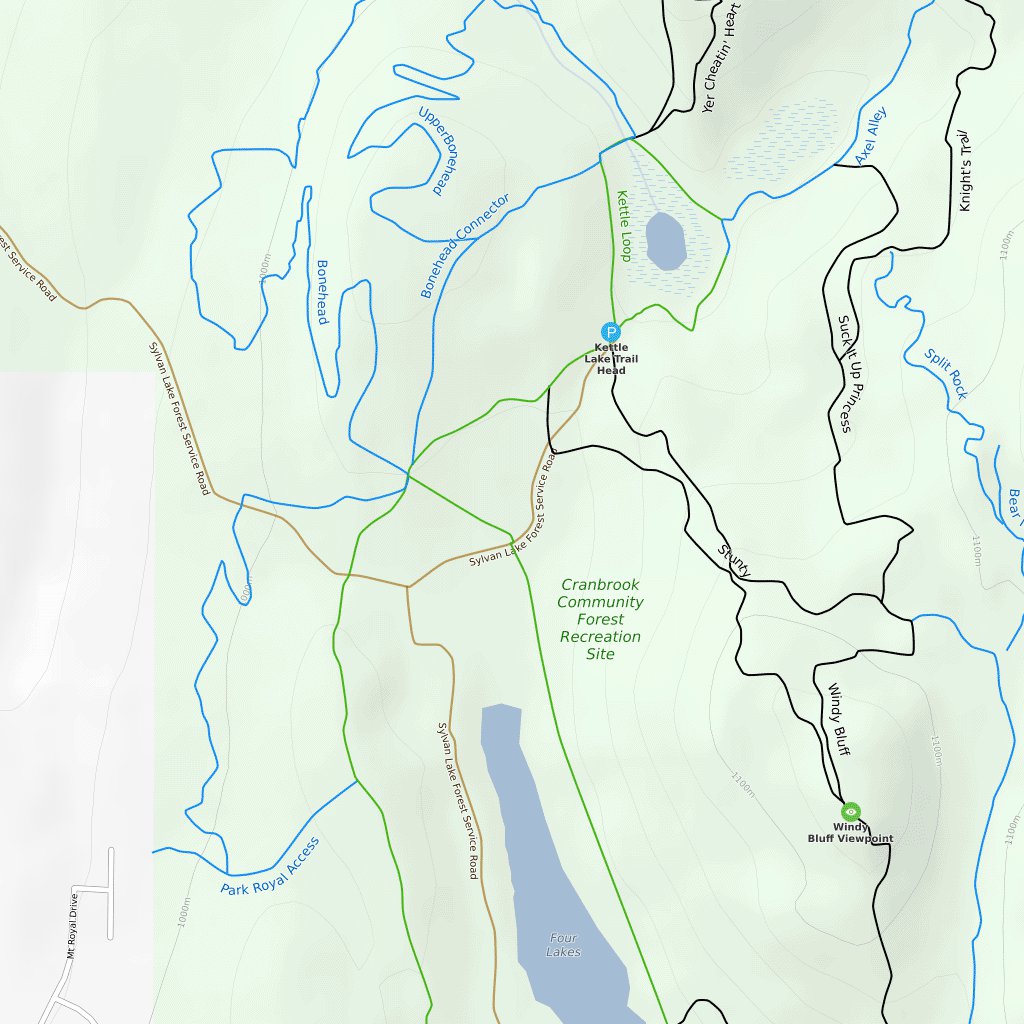 Cranbrook Mountain Bike Trails Map by Trailforks | Avenza Maps