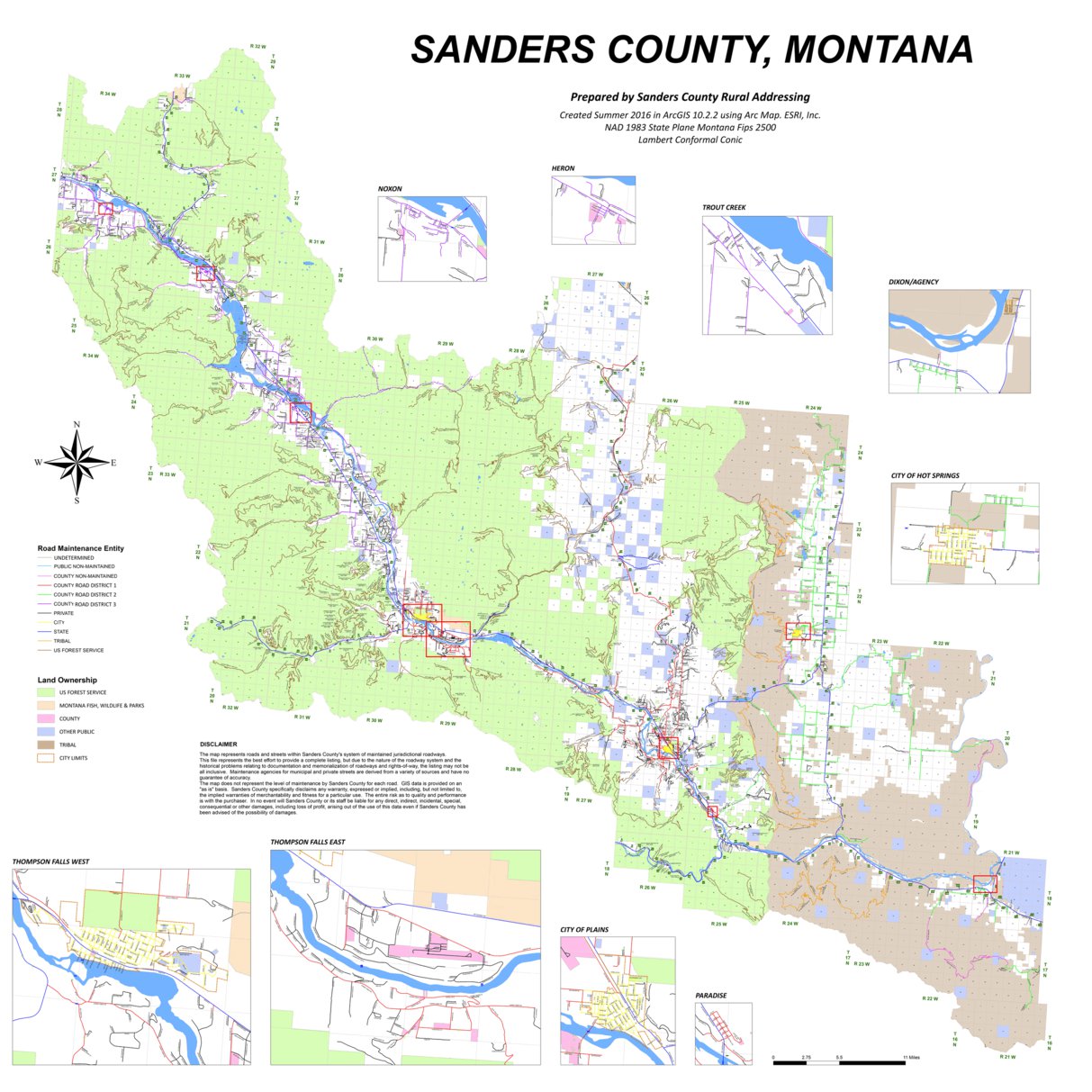 Sanders County Montana Map by Sanders County, Montana | Avenza Maps