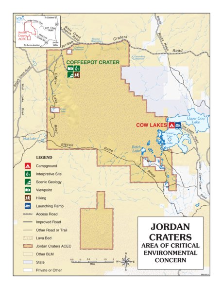 Jordan Craters Map by Bureau of Land Management - Oregon | Avenza Maps