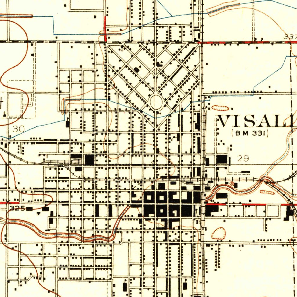 Visalia, CA (1927, 31680-Scale) Map by United States Geological Survey ...