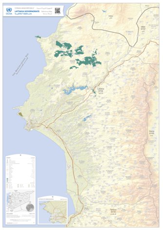 Lattakia governorate reference Map by UN OCHA Regional office for the ...