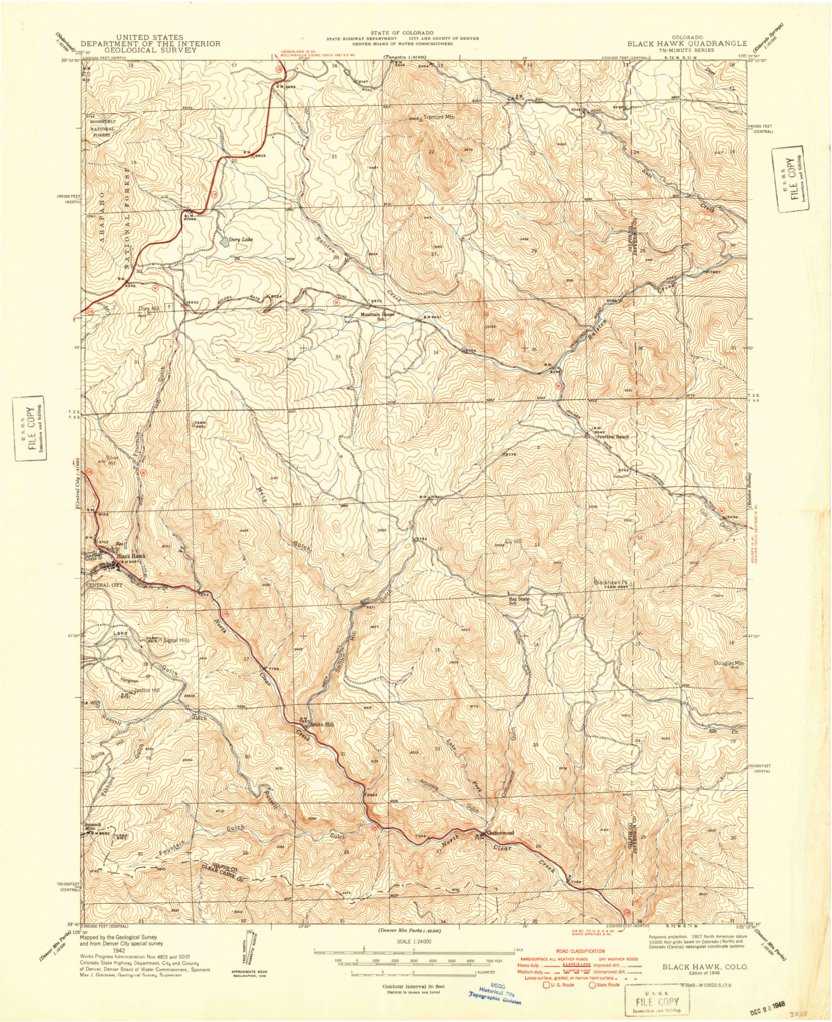 Black Hawk, CO (1948, 24000-Scale) Map by United States Geological ...