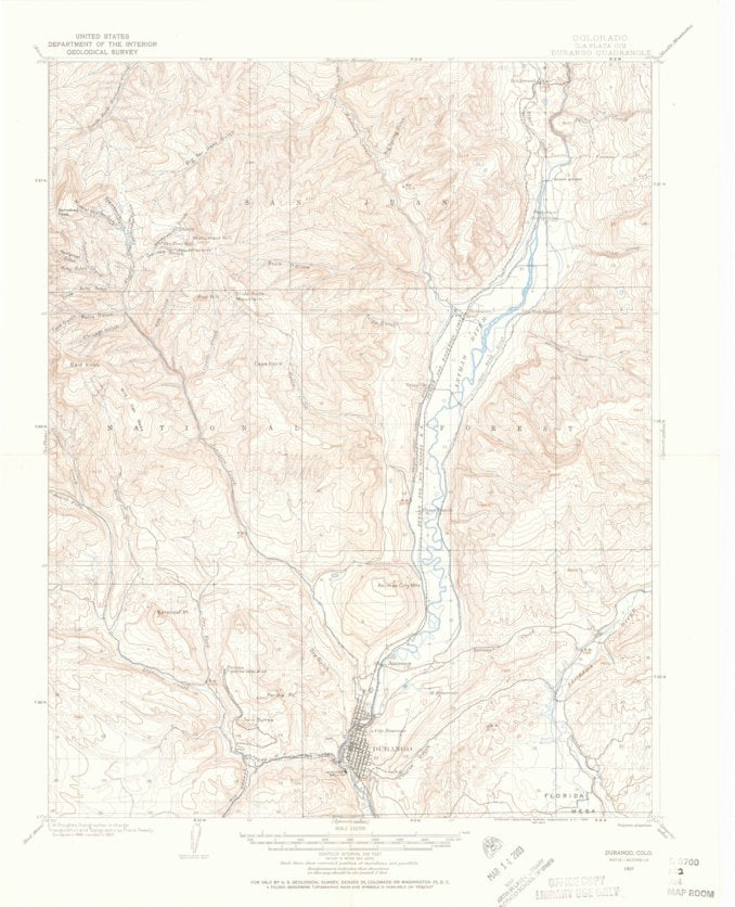 Durango, CO (1907, 62500-Scale) Map by United States Geological Survey ...