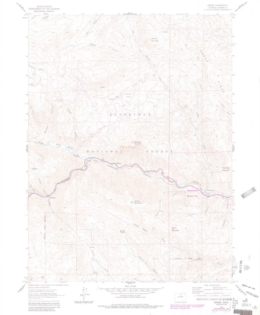 Drake, CO (1962, 24000-Scale) Map by United States Geological Survey ...