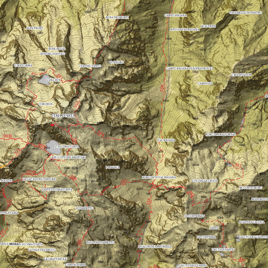 Lagorai, Cavalese, Cima d'Asta Map by Adventuremapping Ltd. | Avenza Maps