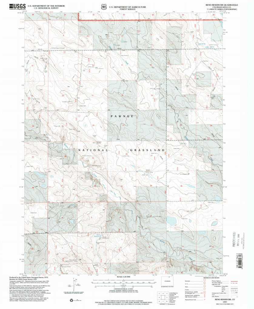 Reno Reservoir, CO (1997, 24000-Scale) Map by United States Geological ...