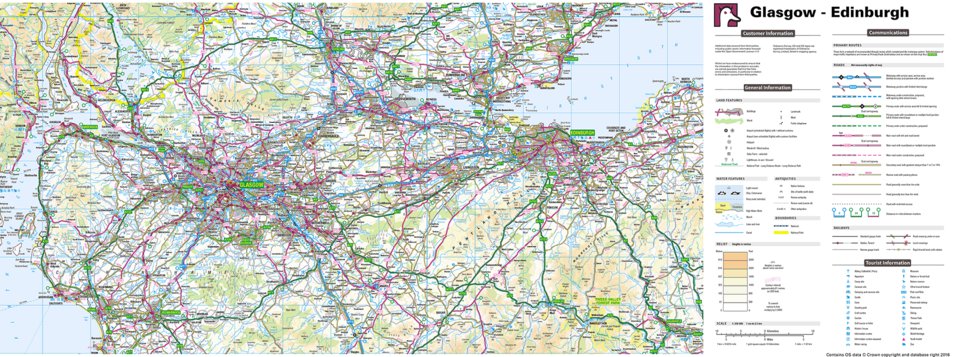 Glasgow-Edinburgh Map by Red Geographics | Avenza Maps