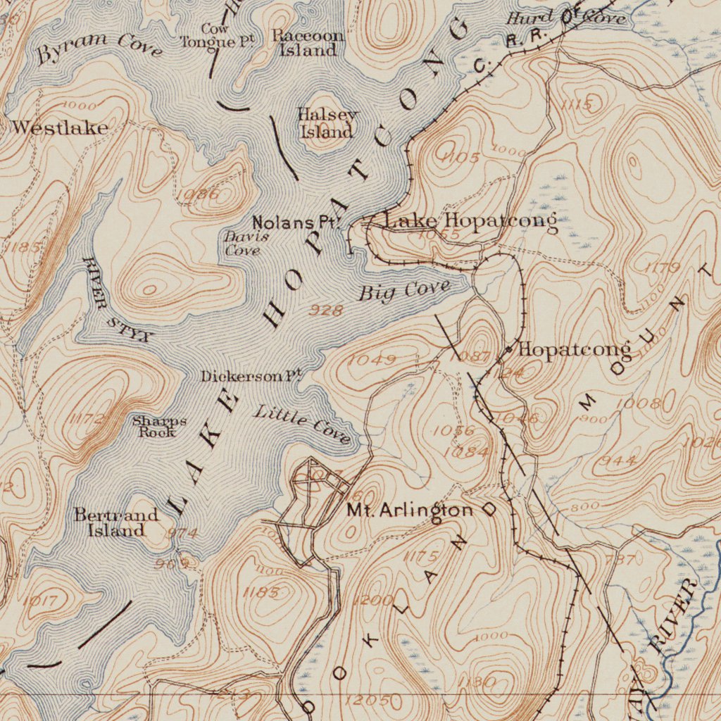 NJ-LAKE HOPATCONG: Authoritative US Topos Historic 1898 Map by Western ...
