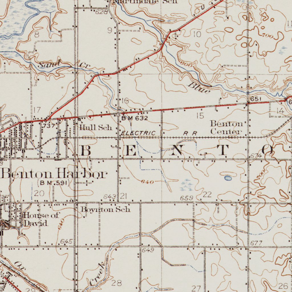 MI-BENTON HARBOR: Authoritative US Topos Historic 1930 Map by Western ...