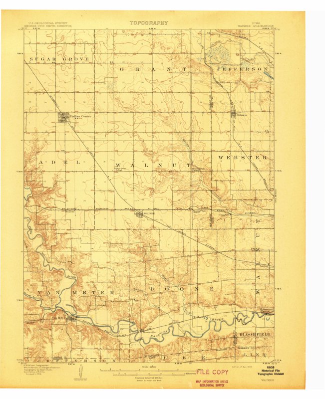 Waukee, IA (1908, 62500-Scale) Map by United States Geological Survey ...