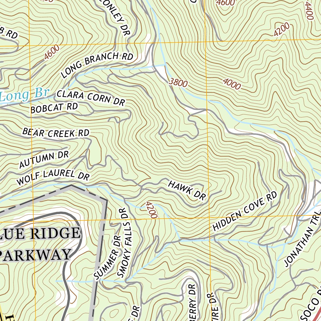 NPS/USGS 2016 Bunches Bald Topographic Map by Great Smoky Mountains ...