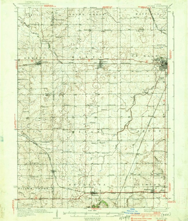 Dekalb, IL (1937, 62500-Scale) Map by United States Geological Survey ...