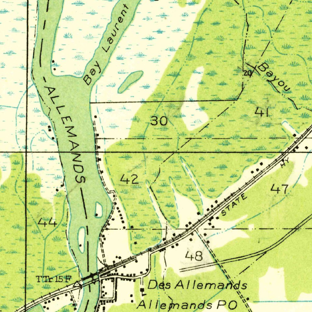 Des Allemands, LA (1932, 31680-Scale) Map by United States Geological ...