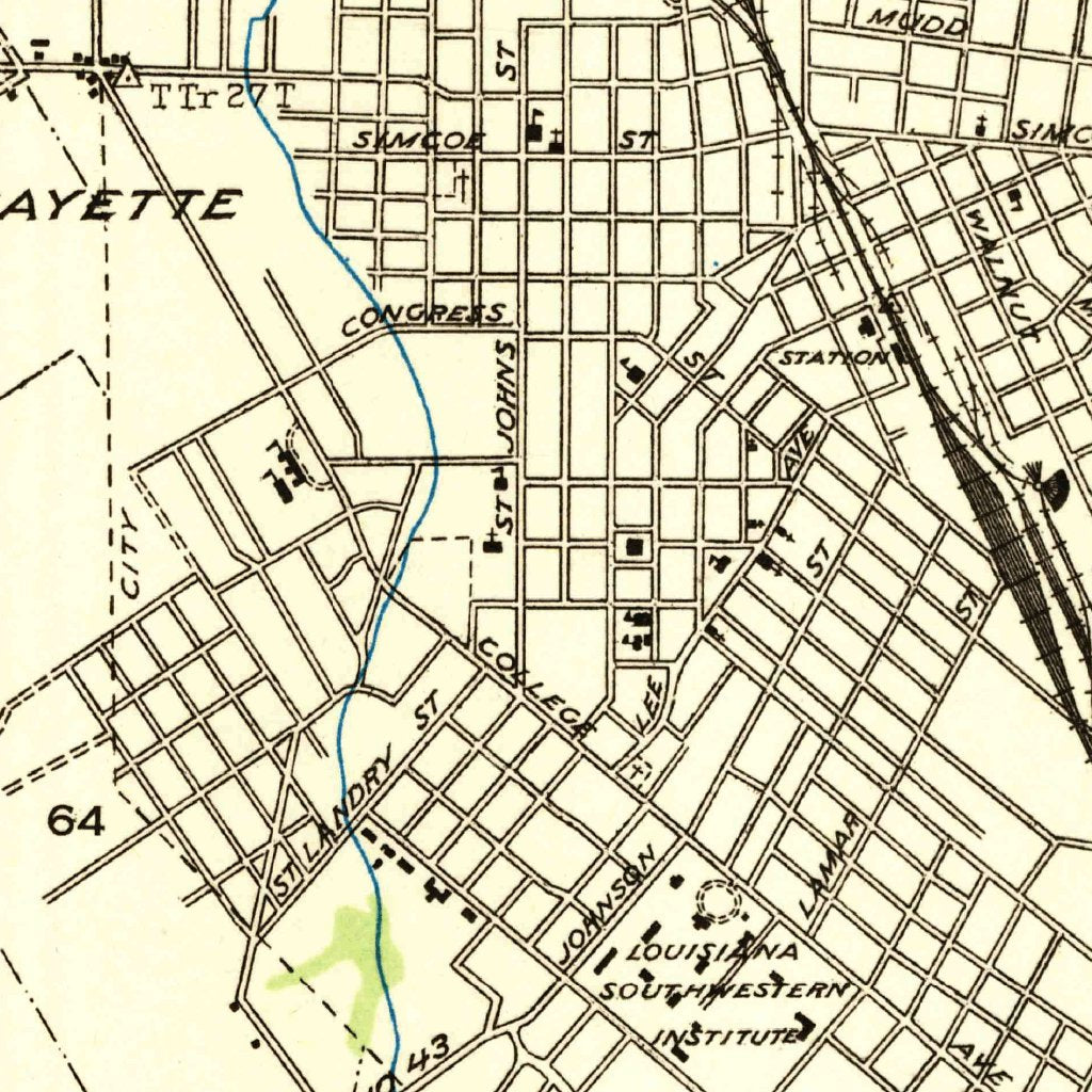 Lafayette, LA (1946, 31680-Scale) Map by United States Geological ...