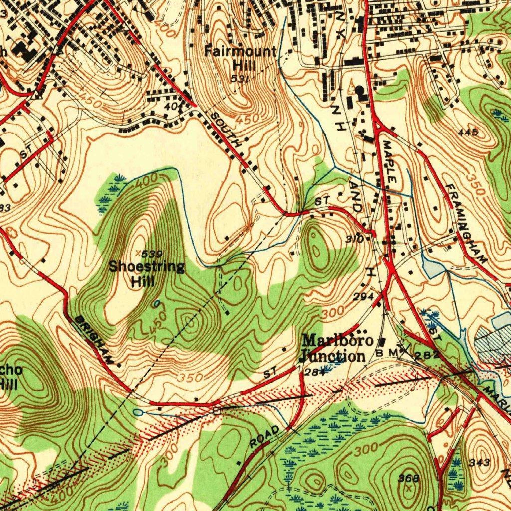 Marlborough, MA (1943, 31680-Scale) Map by United States Geological ...
