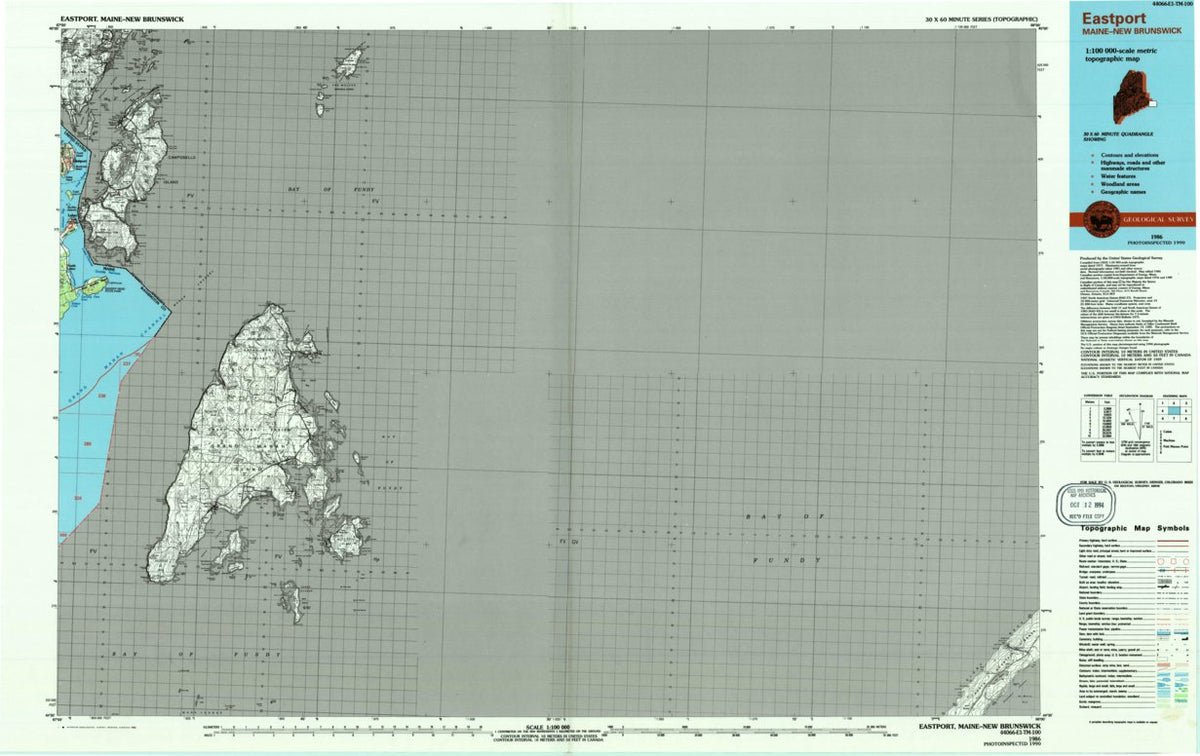 Eastport, ME (1986, 100000-Scale) Map by United States Geological ...
