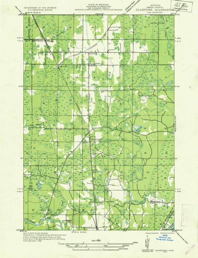 Perkins, MI (1932, 31680-Scale) Map by United States Geological Survey ...