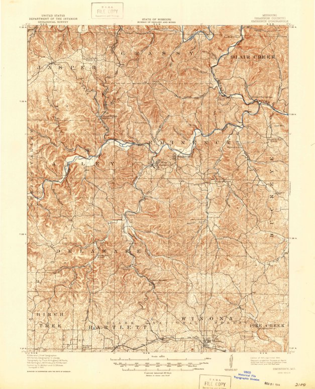 Eminence, MO (1917, 62500-Scale) Map by United States Geological Survey ...