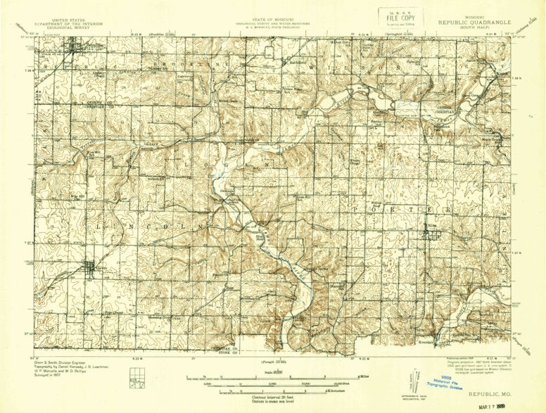 Republic, MO (1938, 48000-Scale) Map by United States Geological Survey ...