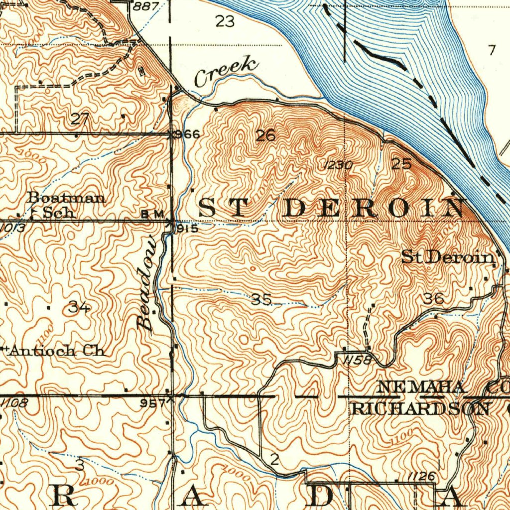 Nemaha, NE-MO (1949, 62500-Scale) Map by United States Geological ...