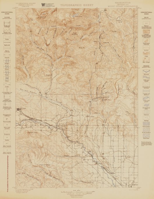 WA-MOUNT STUART: Authoritative US Topos Historic 1898 Map by Western ...