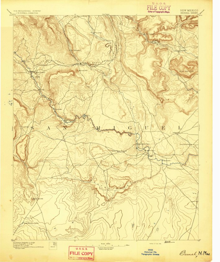 Bernal, NM (1894, 125000-Scale) Map by United States Geological Survey ...