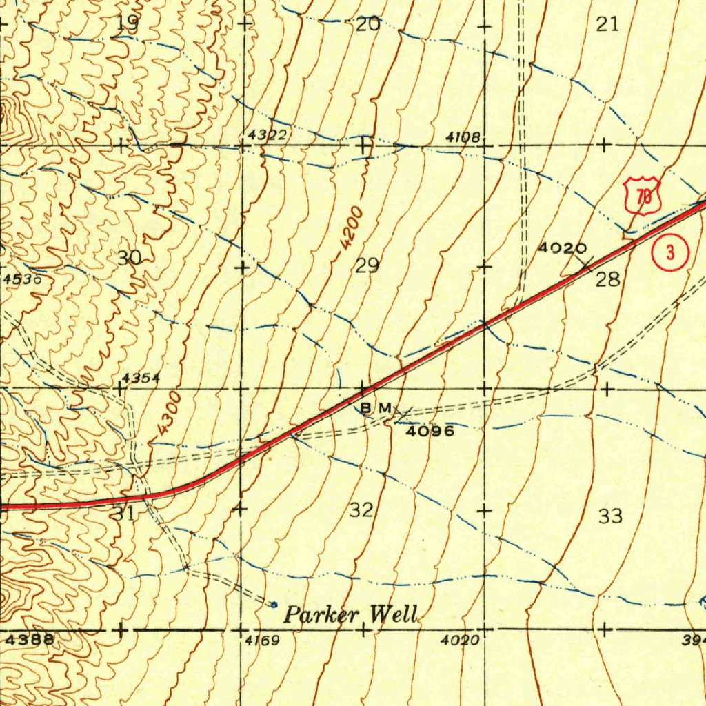 Parker Lake, NM (1943, 62500-Scale) Map by United States Geological ...