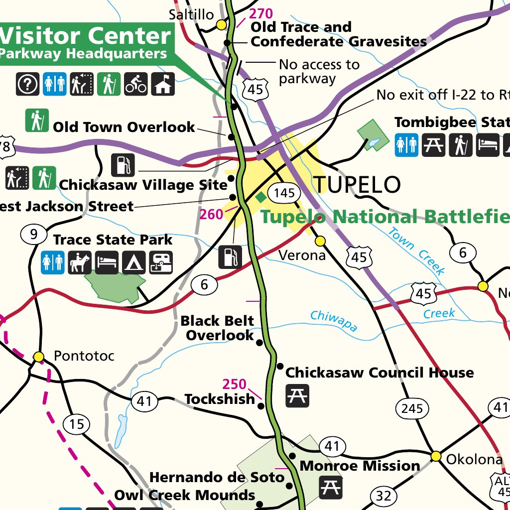 Natchez Trace Parkway Map by US National Park Service | Avenza Maps