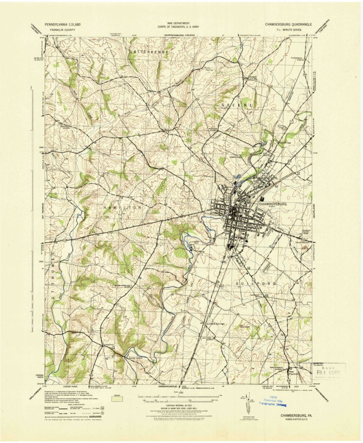 Chambersburg, PA (1944, 31680-Scale) Map by United States Geological ...