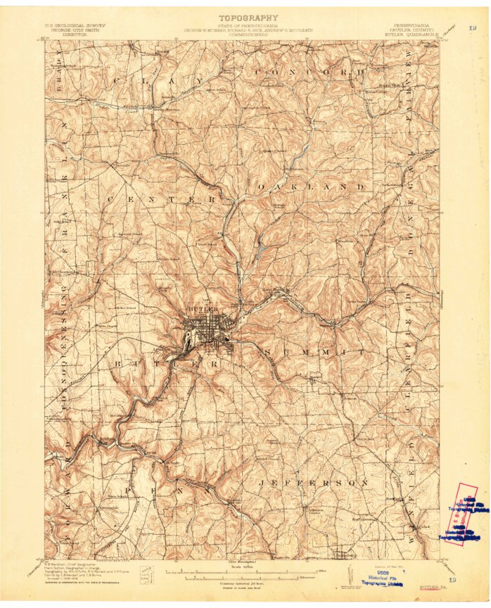 Butler, PA (1911, 62500-Scale) Map by United States Geological Survey ...