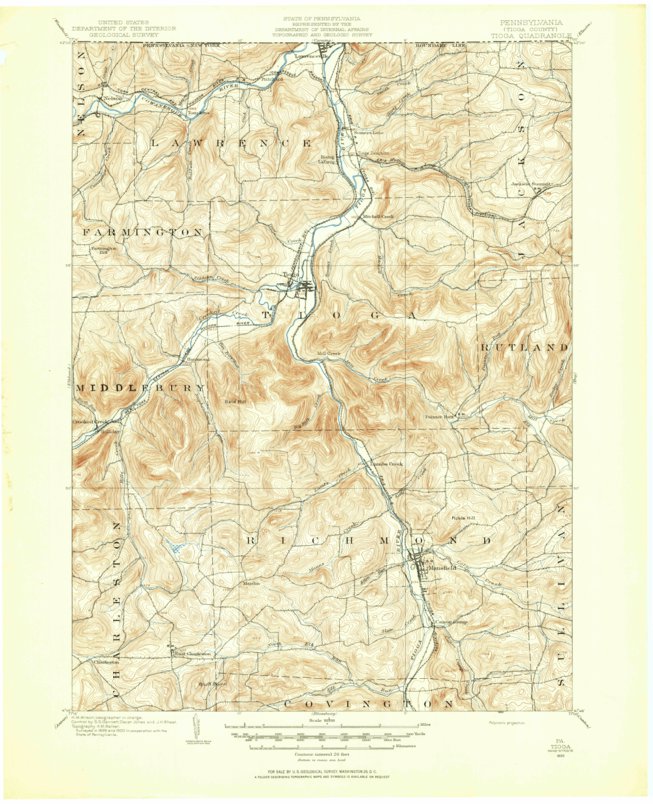 Tioga, PA-NY (1900, 62500-Scale) Map by United States Geological Survey ...