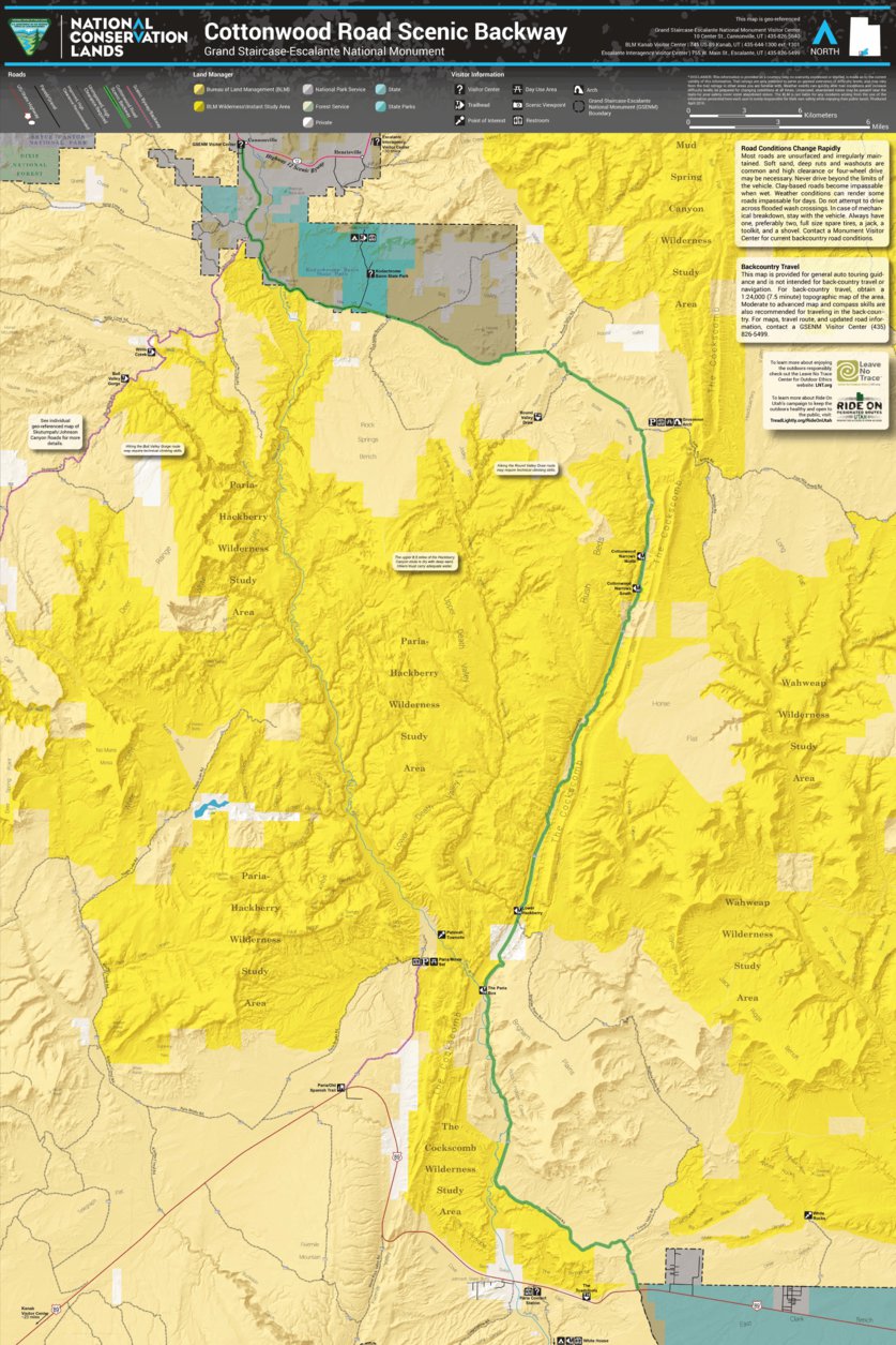 BLM Utah Cottonwood Road Map by Bureau of Land Management - Utah ...
