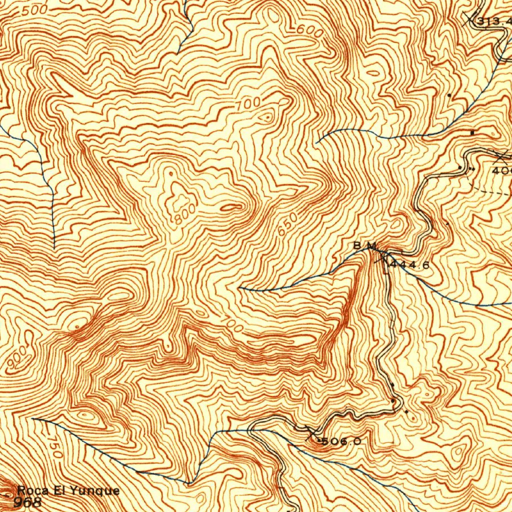 El Yunque, PR (1945, 30000-Scale) Map by United States Geological ...