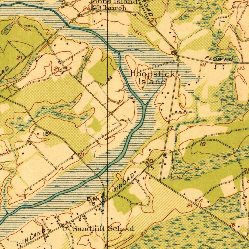 Wadmalaw Island, SC (1919, 62500-Scale) Map by United States Geological ...