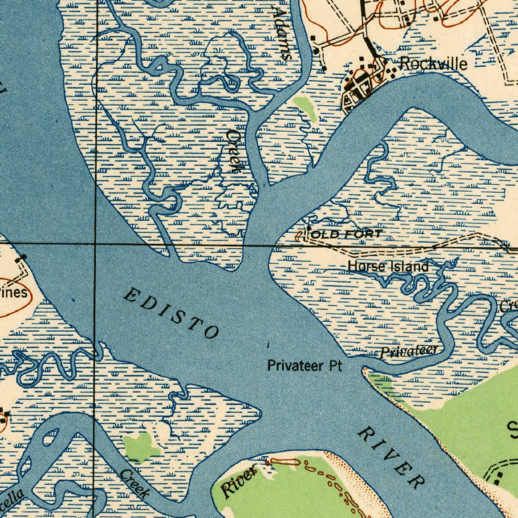 Wadmalaw Island, SC (1944, 62500-Scale) Map by United States Geological ...