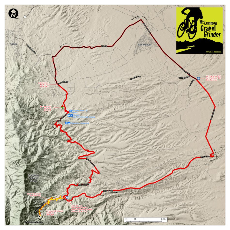 Mt Lemmon Gravel Grinder Map by Maps for Motion | Avenza Maps