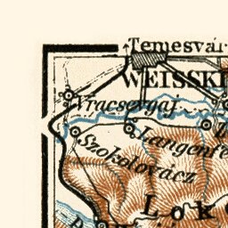 Herkulesbad, Orsova, town plans. Danube River course from Báziás to ...