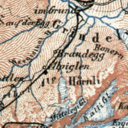 Berne Highlands (Bernese Oberland) Map, 1909 by Waldin | Avenza Maps
