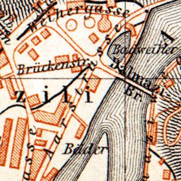 Bern (Berne) city Map, 1897 by Waldin | Avenza Maps