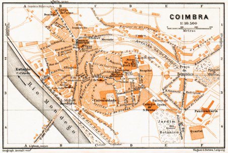 Coimbra city Map, 1929 by Waldin | Avenza Maps