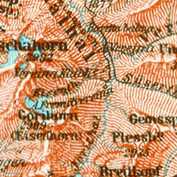 Grison Alps Map, 1897 by Waldin | Avenza Maps