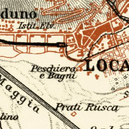 Locarno, city Map and environs Map, 1913 by Waldin | Avenza Maps