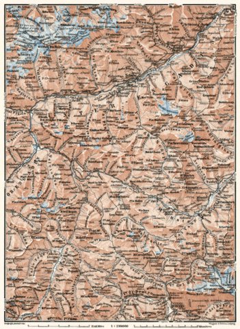 Lower Engadin Valley Map, 1909 by Waldin | Avenza Maps