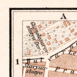 Pavlovsk (Павловскъ) town plan, 1914 Map by Waldin | Avenza Maps
